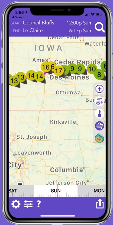 I80 Weather Illinois. This map shows the current weather road conditions