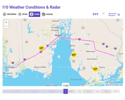 I-10 Weather Alabama - Drive Weather