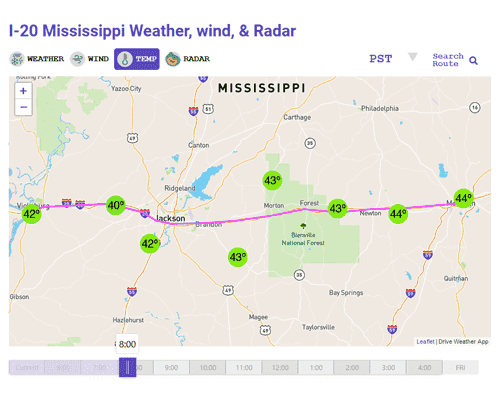 i-20 Weather Mississippi - Drive Weather
