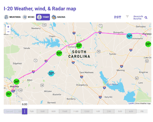 i-20 Weather South Carolina - Drive Weather
