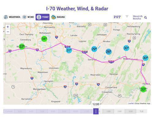 I-70 Weather Pennsylvania - Drive Weather